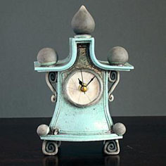 Quirky handmade ceramic mantel clock by Ian Roberts | Home Gems